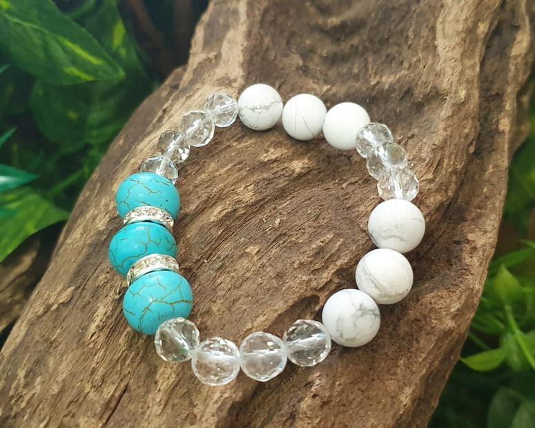 Howlita - Jóias e Semijoias - Pulseira de Howlita